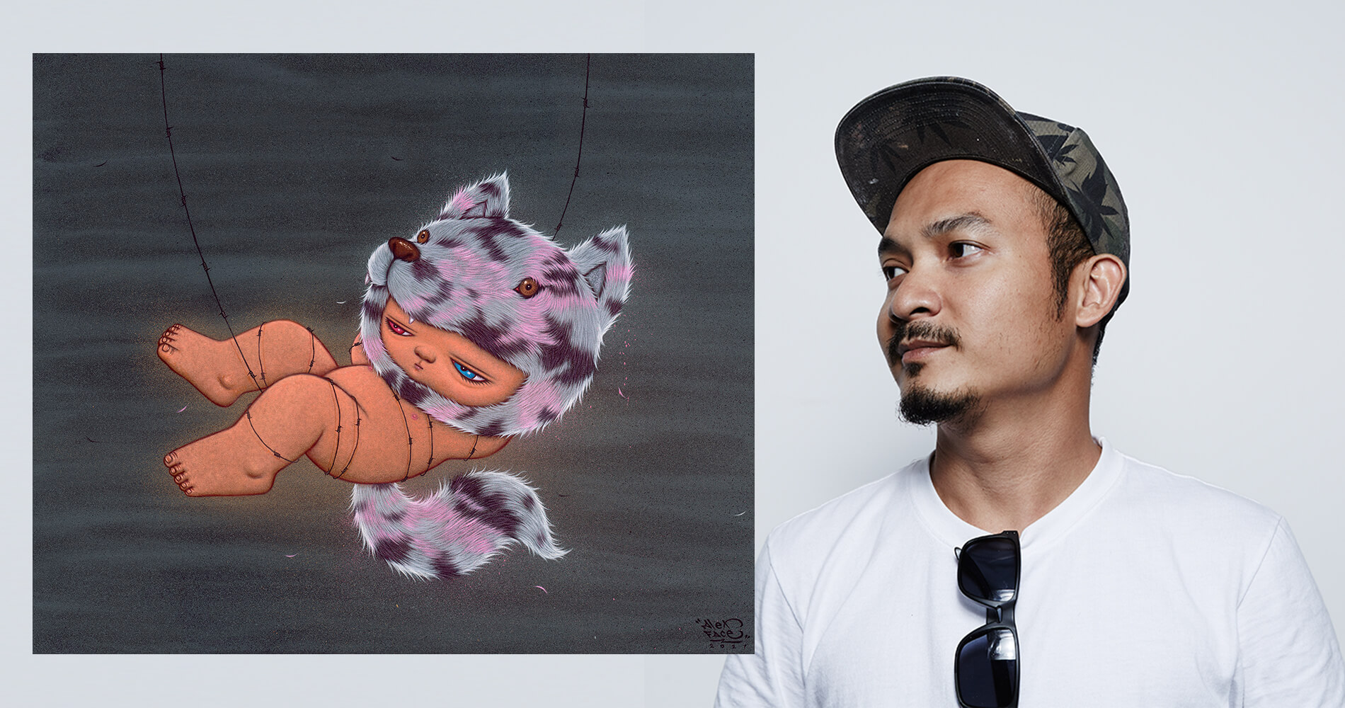 「我想表現下一代擔憂未來的樣子」泰國藝術家 Alex Face 臺灣首度個展「隱形邊界」 - 非池中藝術網